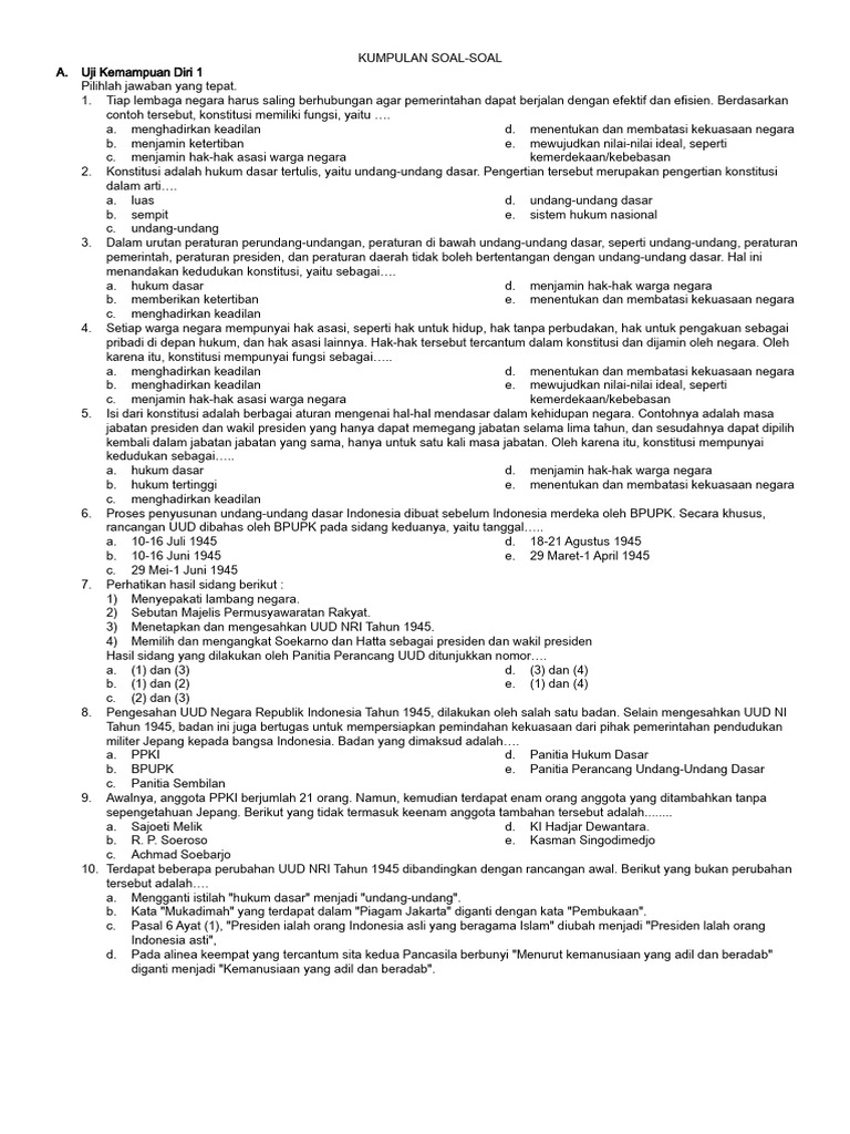 Soal2 Uji Kemampuan Diri Bab 2 | PDF