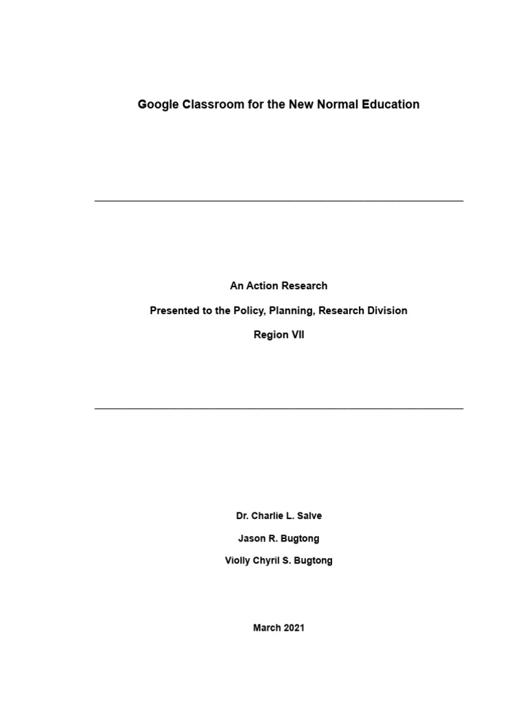 Google Classroom For The New Normal Education | PDF