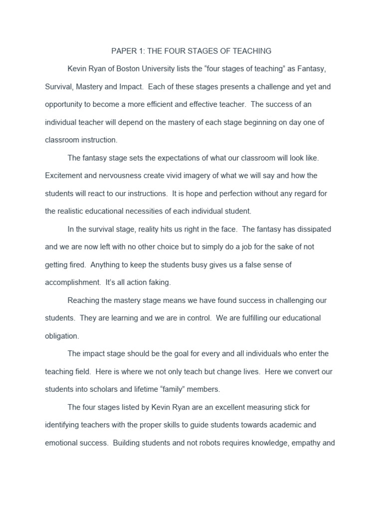 The Four Stages of Teaching Explained | PDF | Career & Growth
