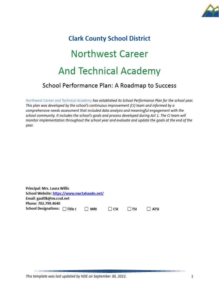 548 NWCTA School Performance Plan 23-24 - 2 - 2 | PDF | Mentorship ...