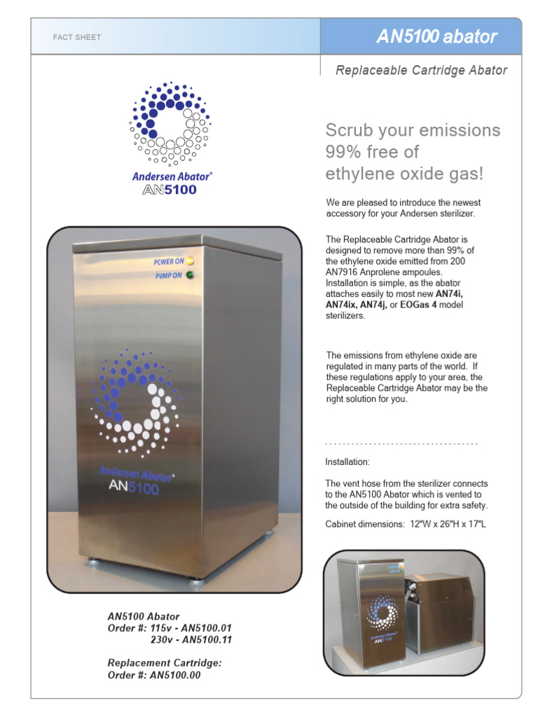 EOGas4 Sterilization System Abator Information | PDF | Sterilization ...