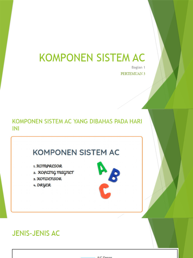 Pertemuan 3 Komponen Sistem Ac | PDF