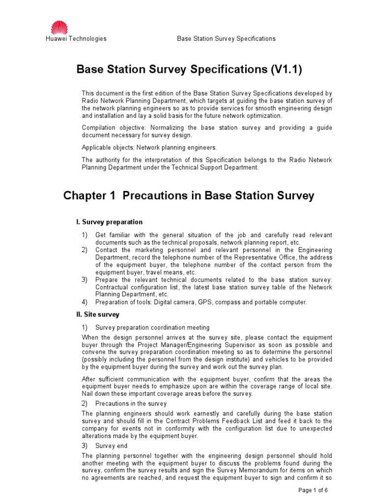 Base Station Survey Specifications-20021107-B-1.10 | PDF | Base Station ...
