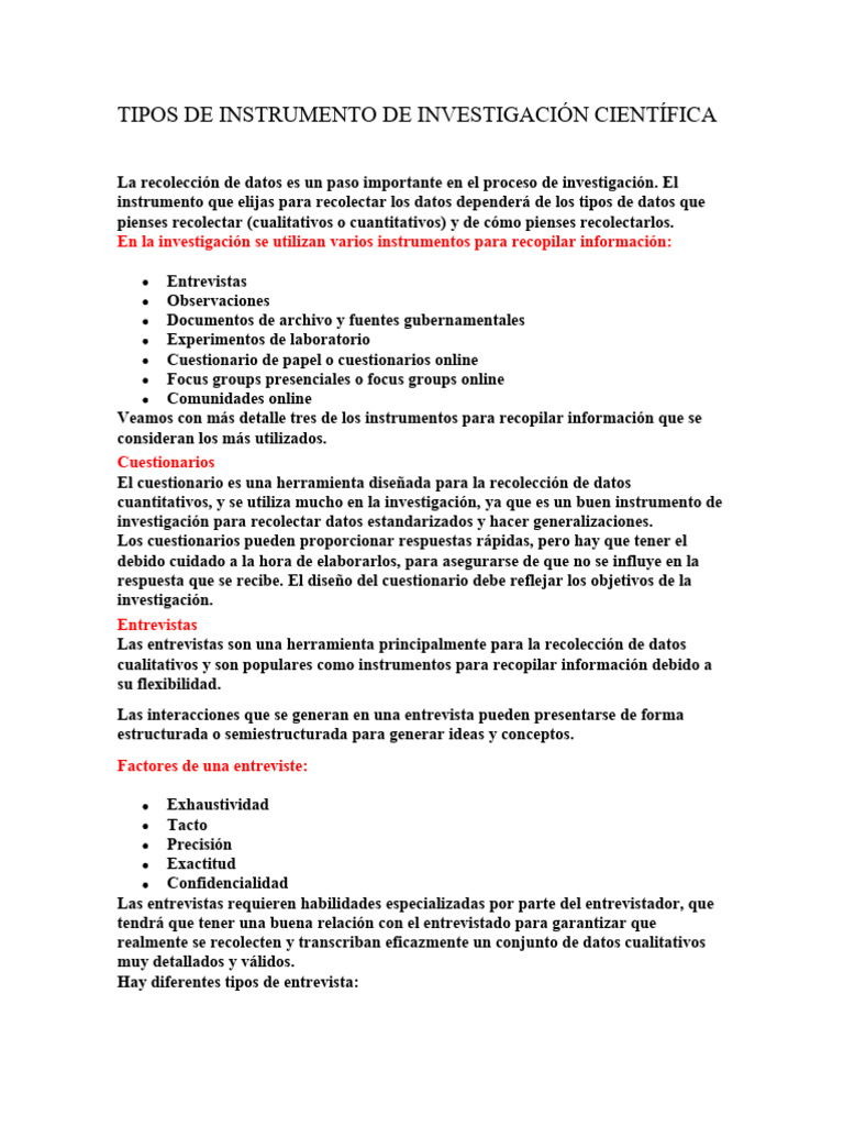 Instrumentos de I.C. | PDF | Observación | Método científico