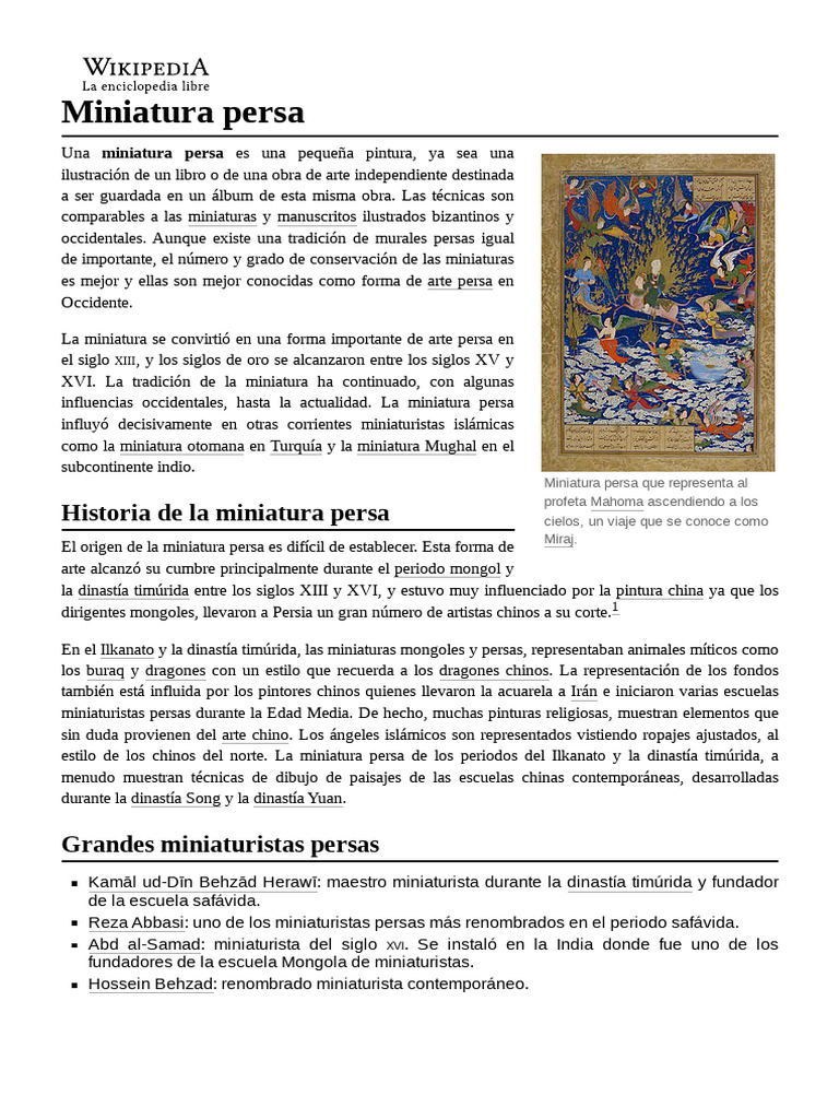 Historia de la Miniatura Persa | PDF | Técnicas de pintura