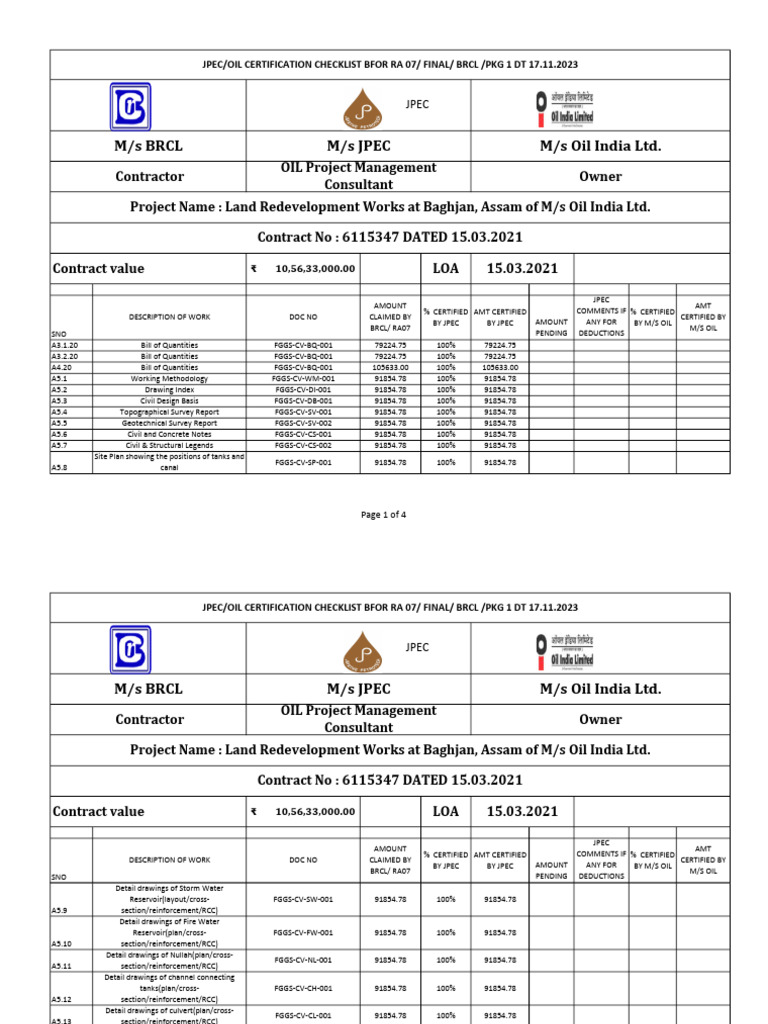 Comparitive Sheet RA 07 | PDF