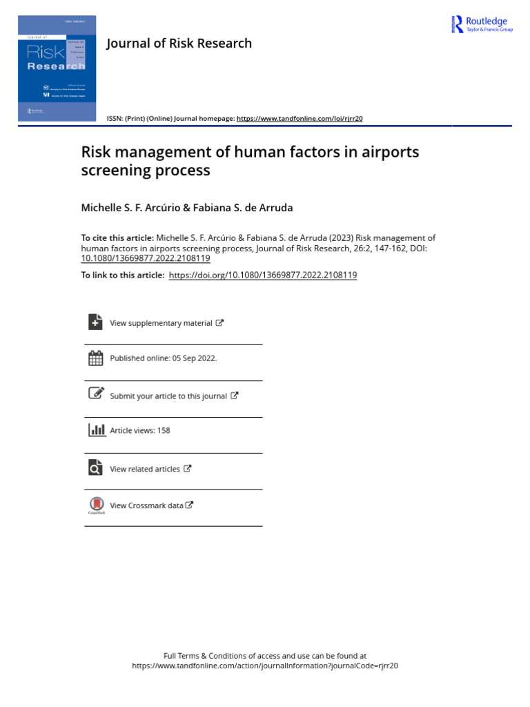 Human Factors Risk Matrix for Airport Screening | PDF | Risk | Risk ...