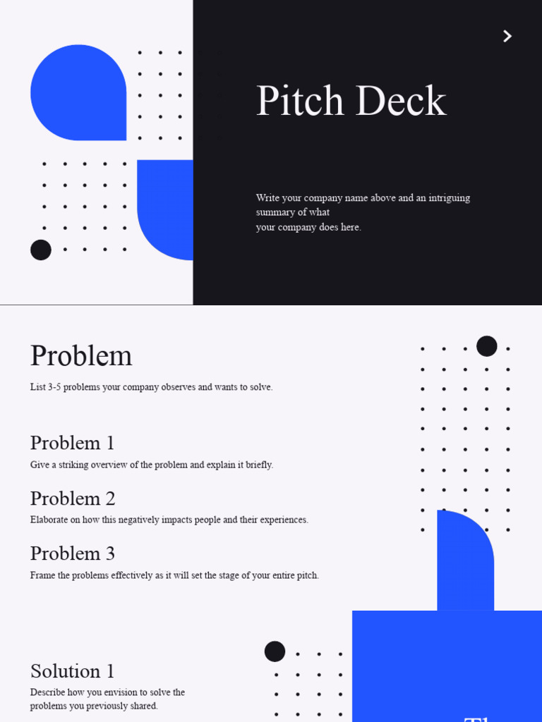 Black and Blue Simple Technology Pitch Deck Presentation | PDF ...