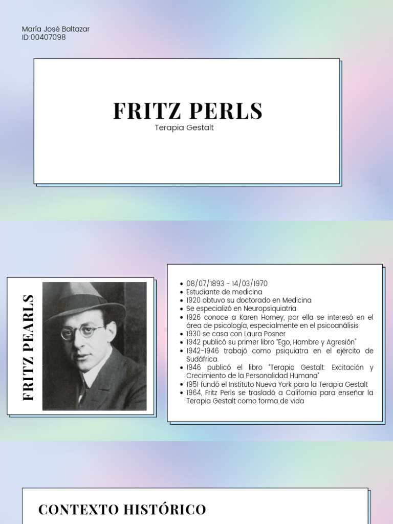 Ficha Fritz Perls | PDF | Terapia Gestalt | Sicología
