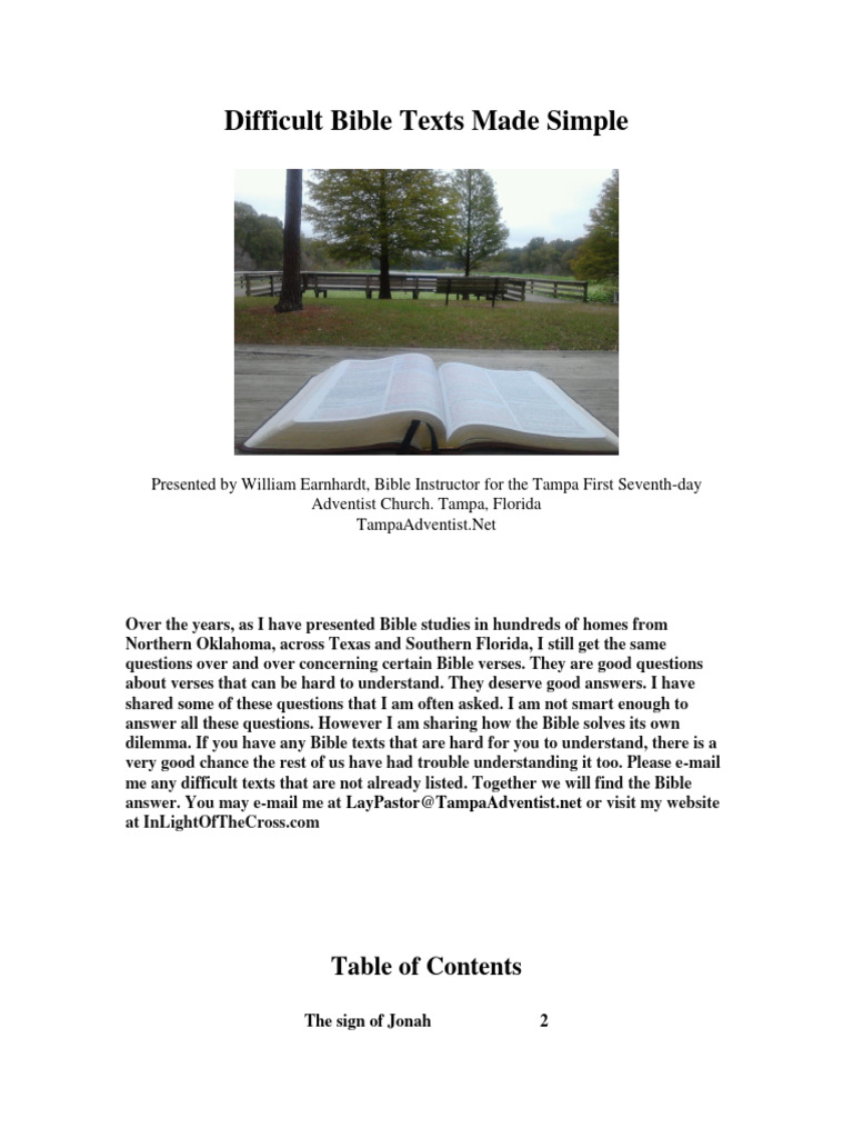 Difficult Bible Texts Made Easy | PDF | Jesus | Saint Peter