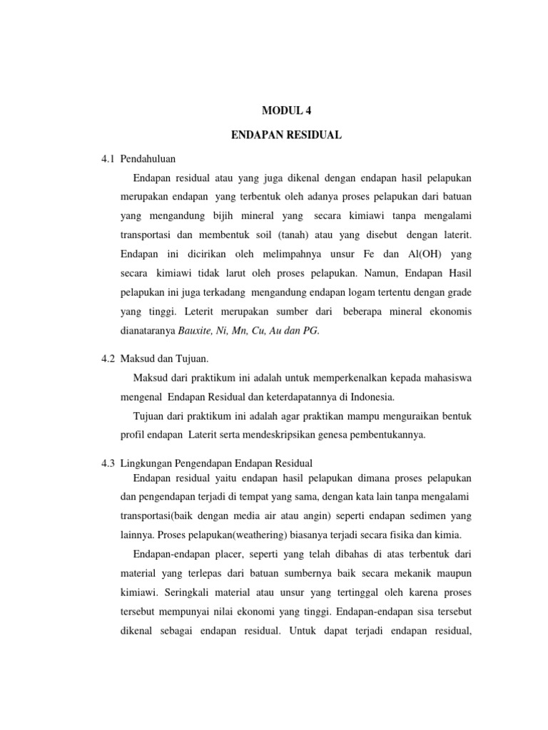 Modul 4 Endapan Residual Elsi | PDF