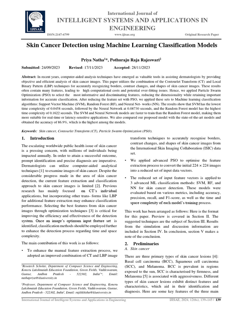 4.+14+IJISAE Priya N Manuscript | PDF | Support Vector Machine | Machine Learning