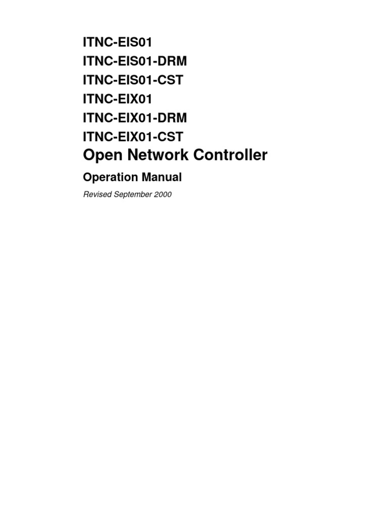 Open Network Controller Operation Manual | PDF | Programmable Logic Controller | Power Supply
