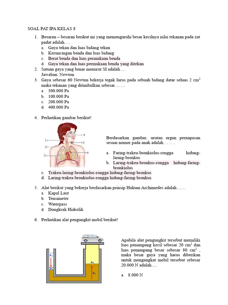 Soal Pat Ipa Kelas 8 | PDF | Kajian Bahasa Asing | Sains & Matematika