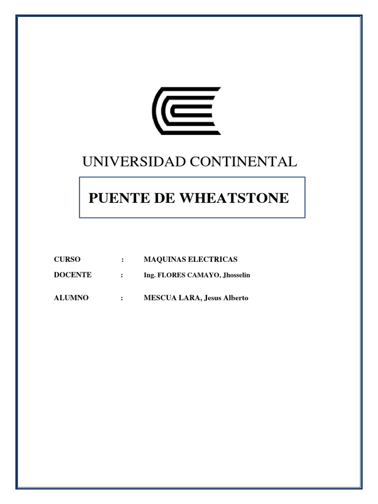 Puente Wheatstone | Descargar gratis PDF | Resistencia Eléctrica y ...