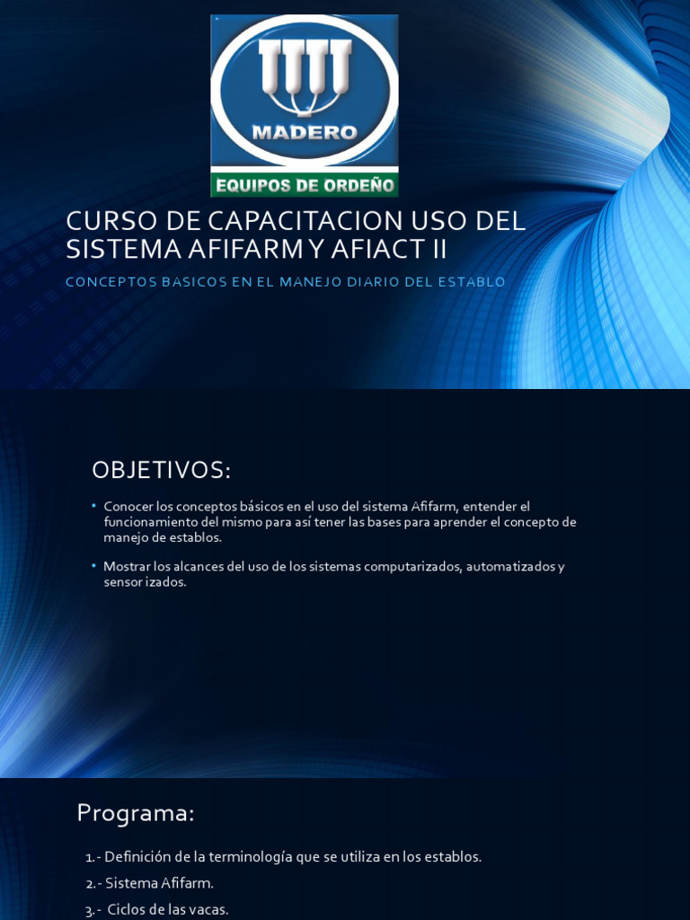 Introduccion Al Sistema Afifarm | PDF | Vacas | Leche