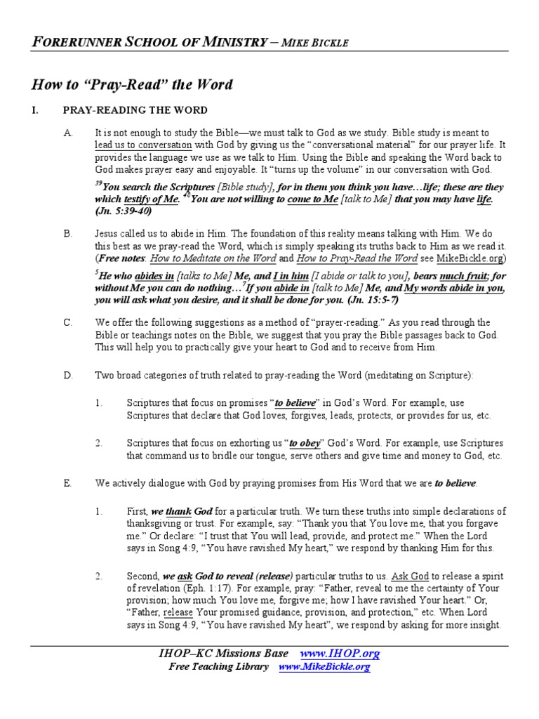 How to Pray-Read the Bible | PDF | Prayer | Jesus