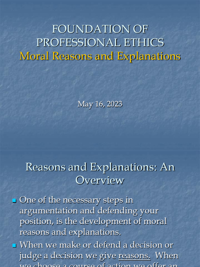 5.-Foundation-of-Professional-Ethics | PDF | Reason | Morality
