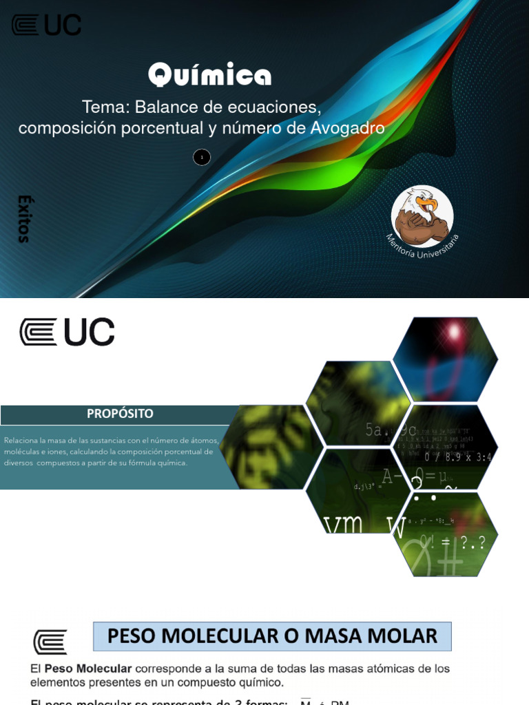 Sesión 11 _ Composic. %, Fórmula Emp. y Molec._nivelación Química. | PDF