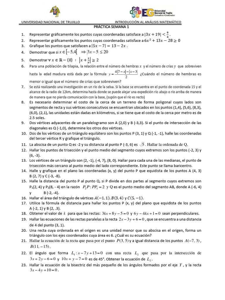Tarea Semana 1 +++ | PDF | Línea (geometría) | Vector Euclidiano
