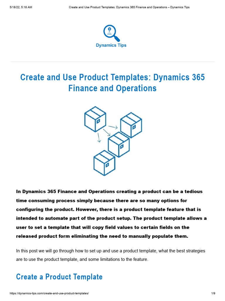 Product Templates in D365 Finance Ops | PDF | Business | Information ...