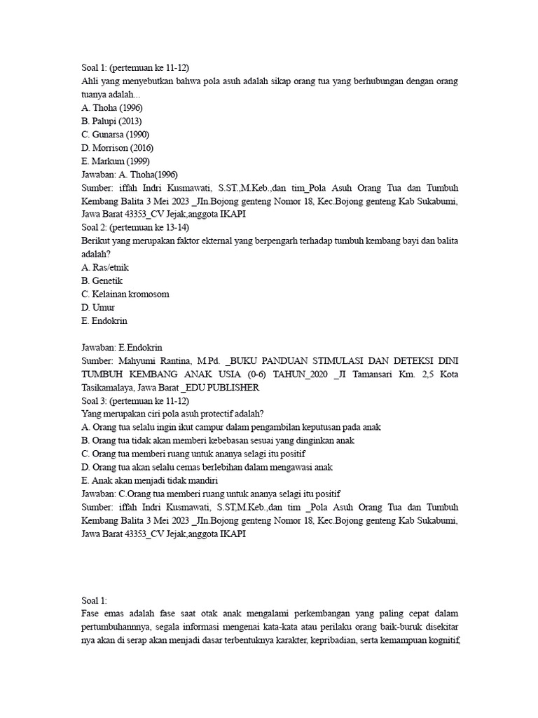 Soal Ika d4 1a Kelas A | PDF | Kesehatan Holistik
