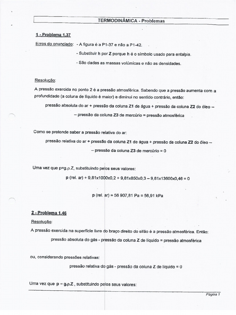 Termo Pratica - Exercicios Do Livro Resolvidos | PDF