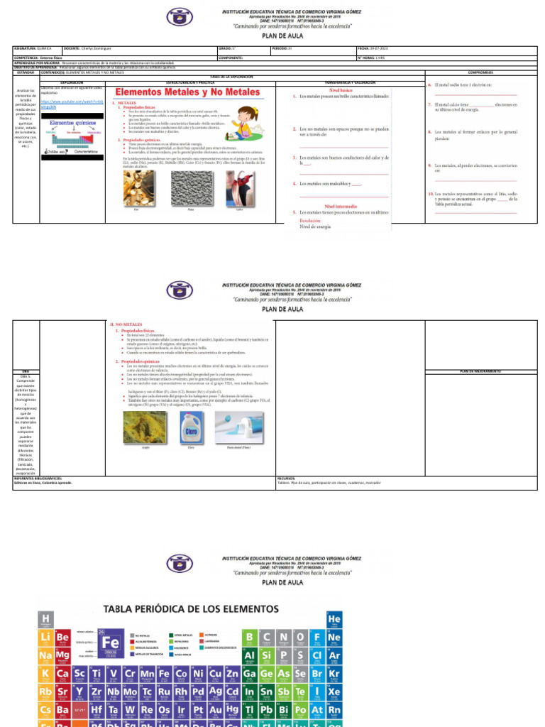 5° Guia Elementos Metales y No Metales | PDF
