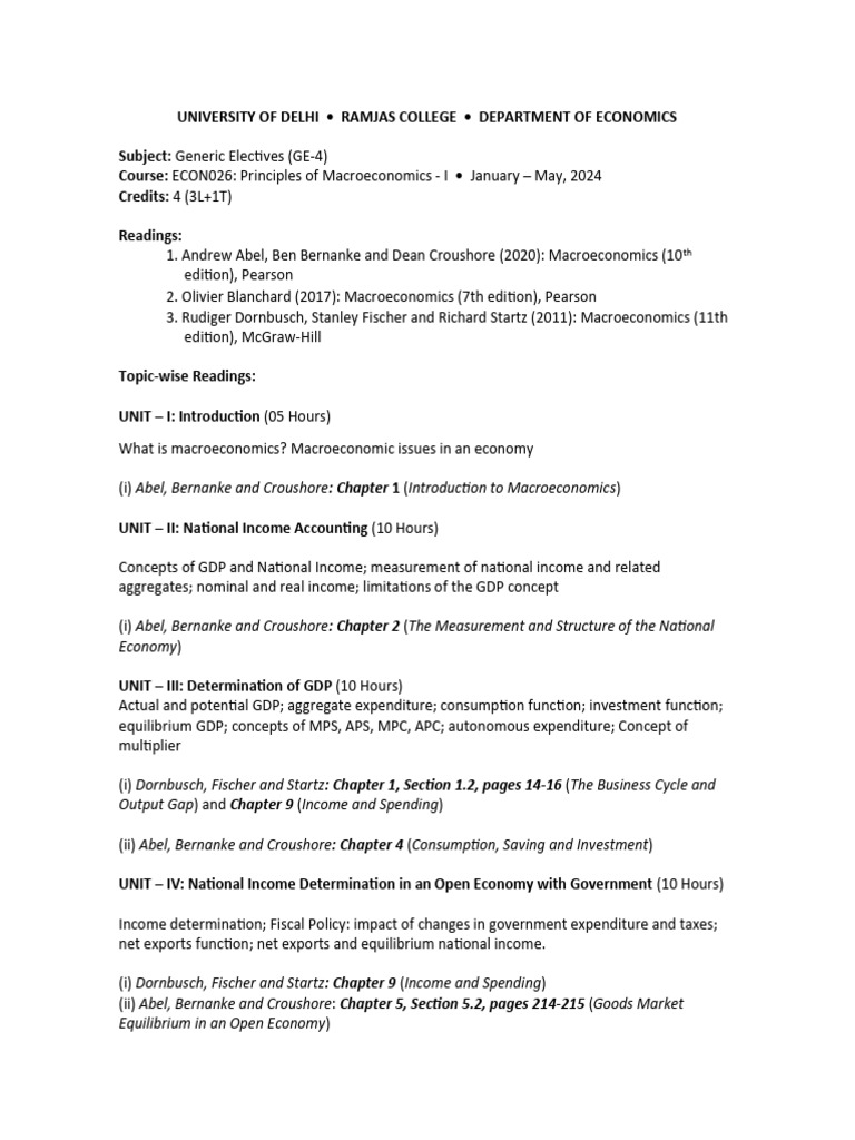 Macroeconomics Course Overview | PDF | Macroeconomics | Money