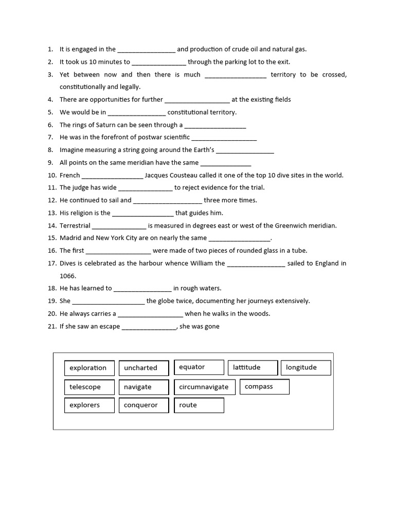 Vocabulary Set 6.1 | PDF | Travel | Science & Mathematics