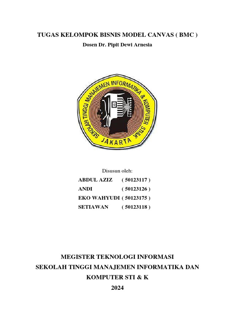 Contoh Bisnis Model Canvas BMC | PDF