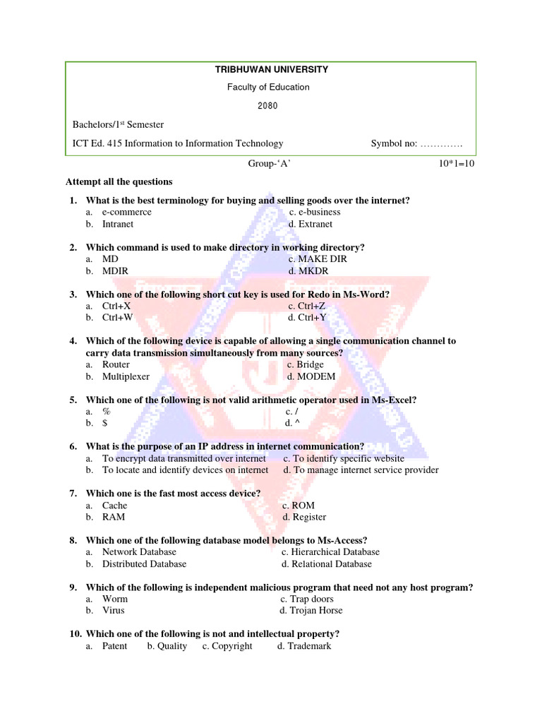 Iit Qns Paper 2 | PDF | Internet | Databases
