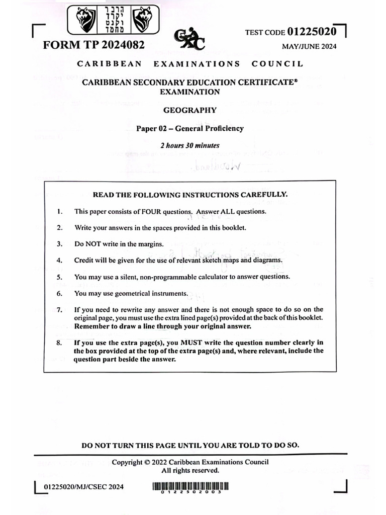 Geography Paper 2 May 2024 Solutions | PDF