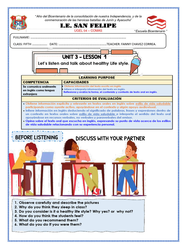 Ok-Lesson 1-Unit 3-5TH Grade | PDF
