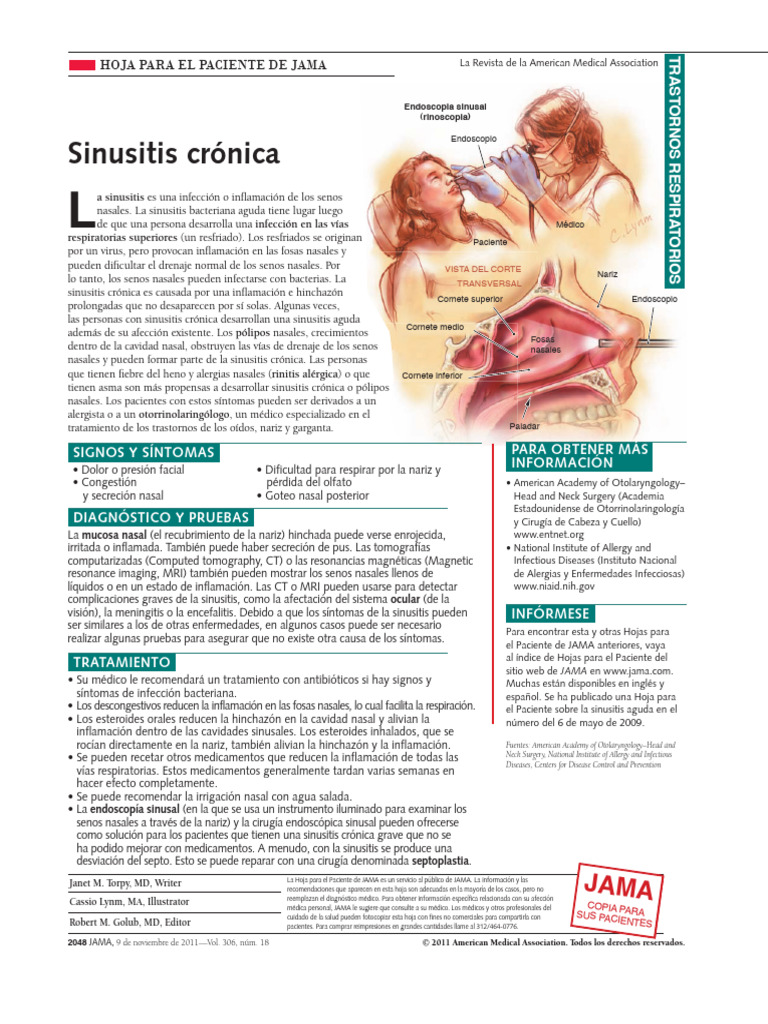 Sinusitis Crónica. YA | PDF | Enfermedades y trastornos | Medicina CLINICA