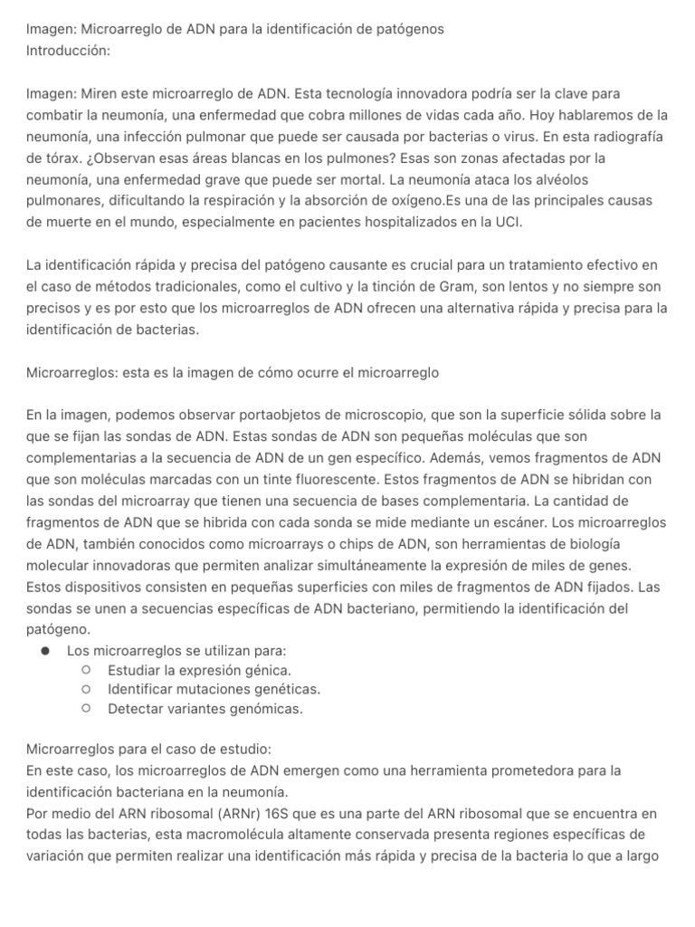 Imagen Microarreglo de ADN para La Identificación de Patógenos | PDF ...