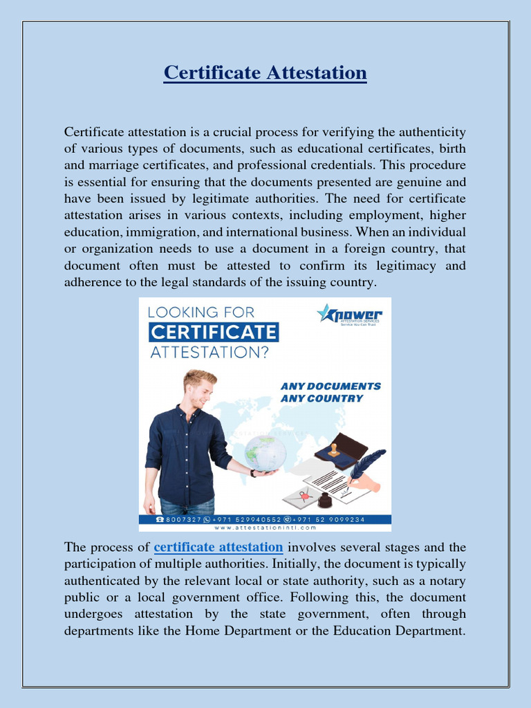 Certificate Attestation | PDF | Authentication