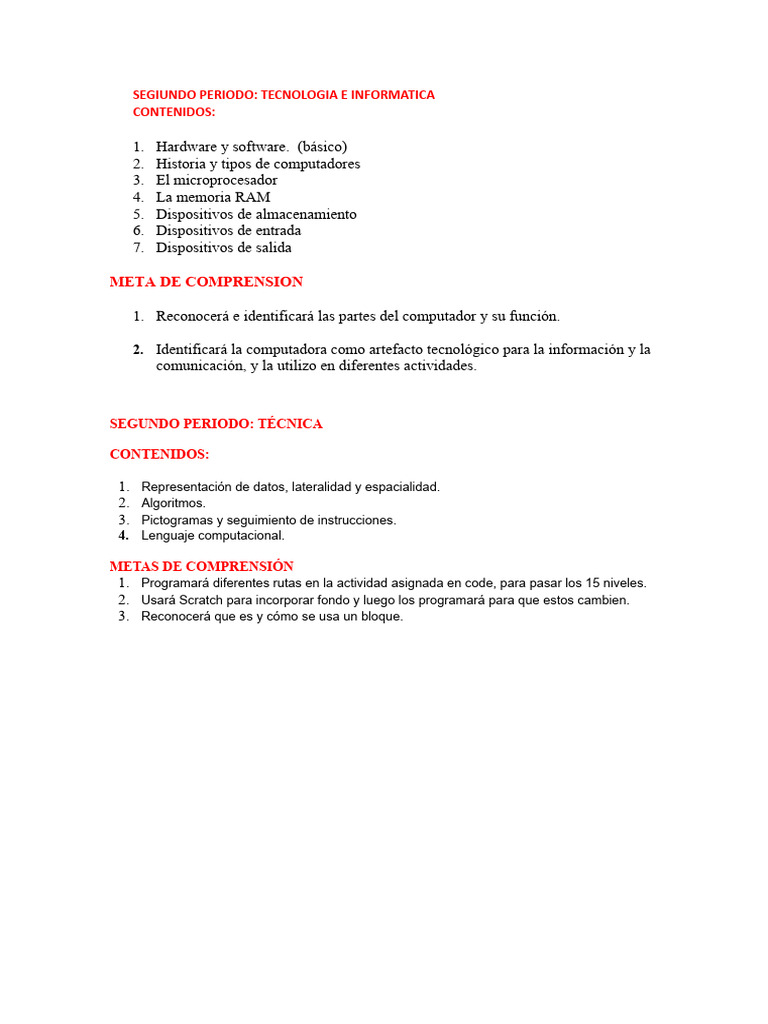 Informatica Ii Periodo | PDF