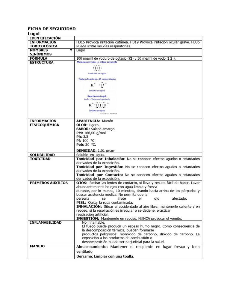Ficha de Seguridad | PDF | Toxicidad | Agua