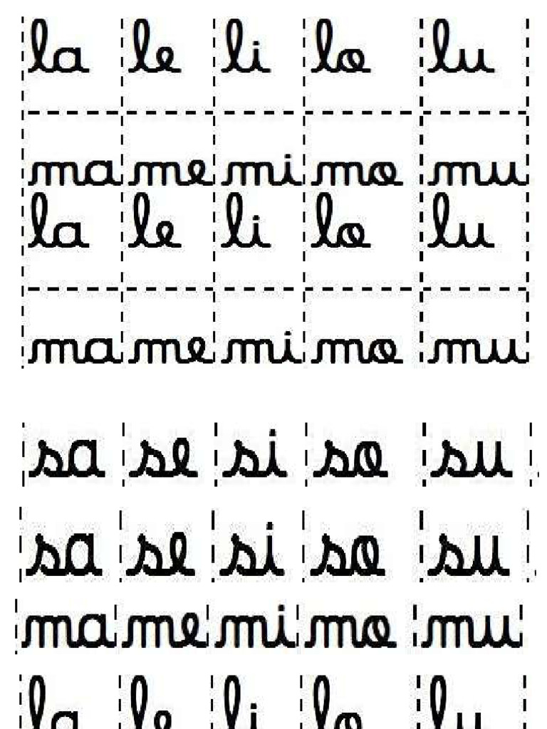 Silabas para Imprimir | PDF