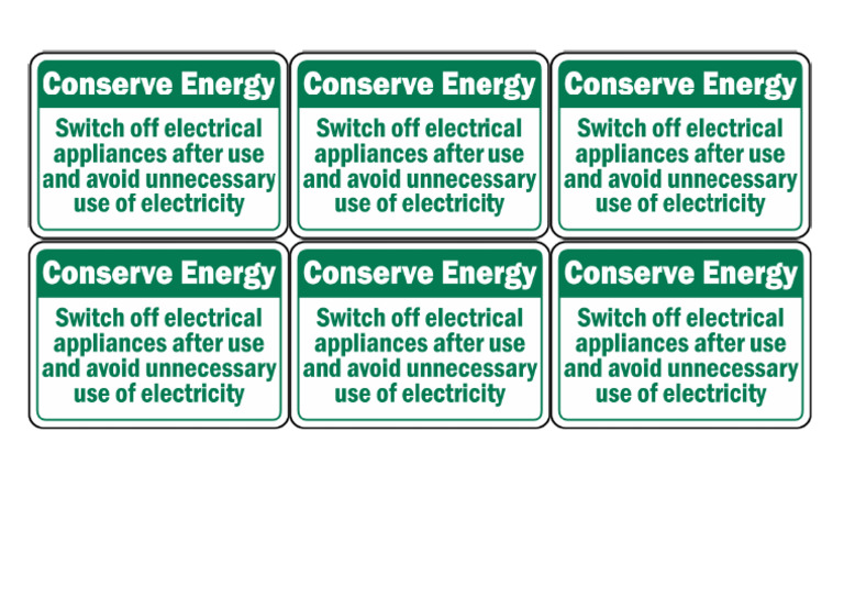 Conserve Energy Sign | PDF