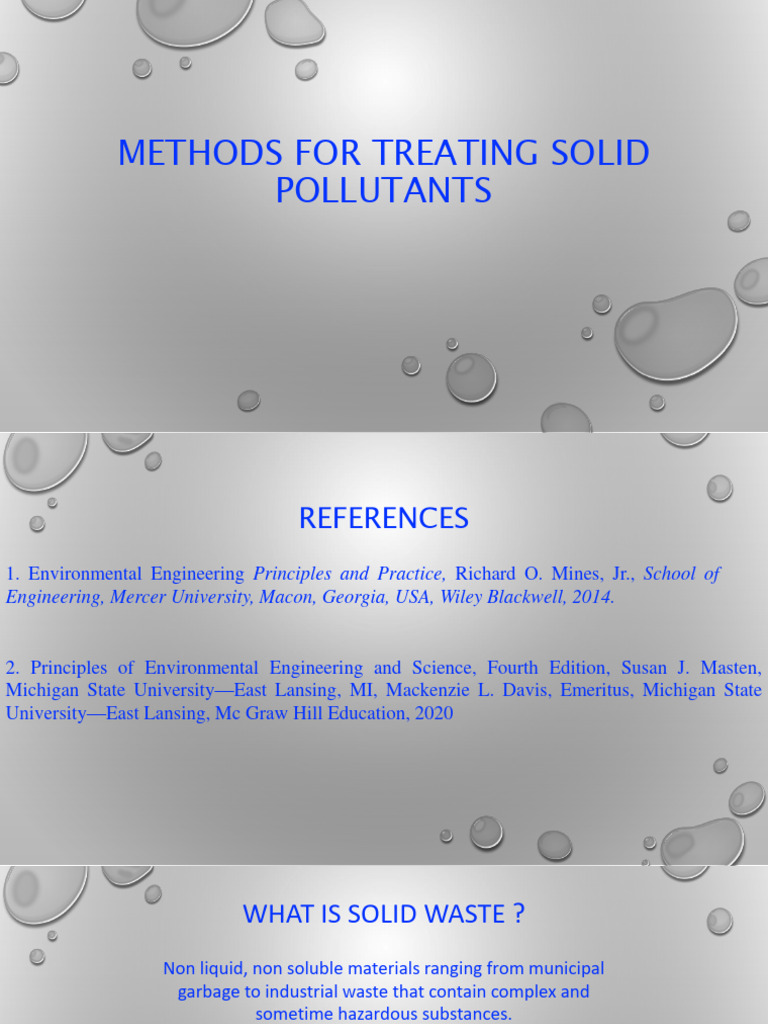 Chapter 11 - Methods For Treating Solid Pollutants | PDF | Incineration ...