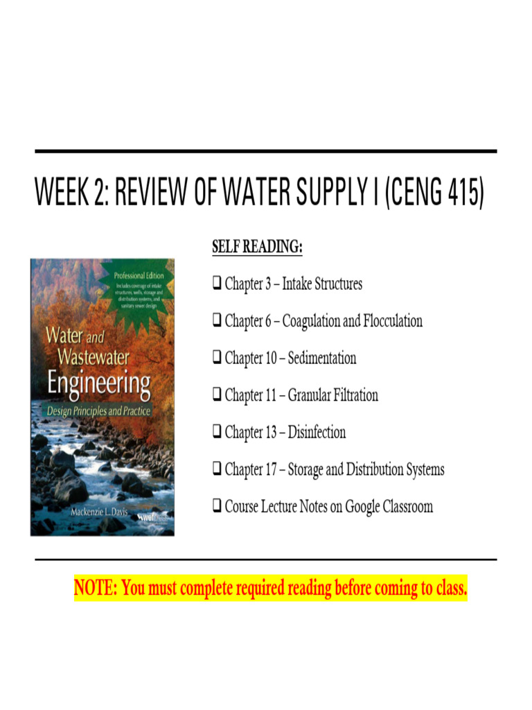 Week 2 - Slides-1 | PDF | Water Purification | Water