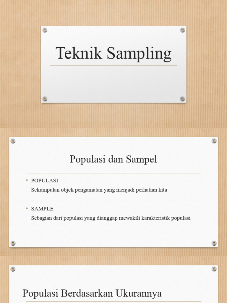 Teknik Sampling | PDF | Metode & Bahan Ajar | Sains & Matematika