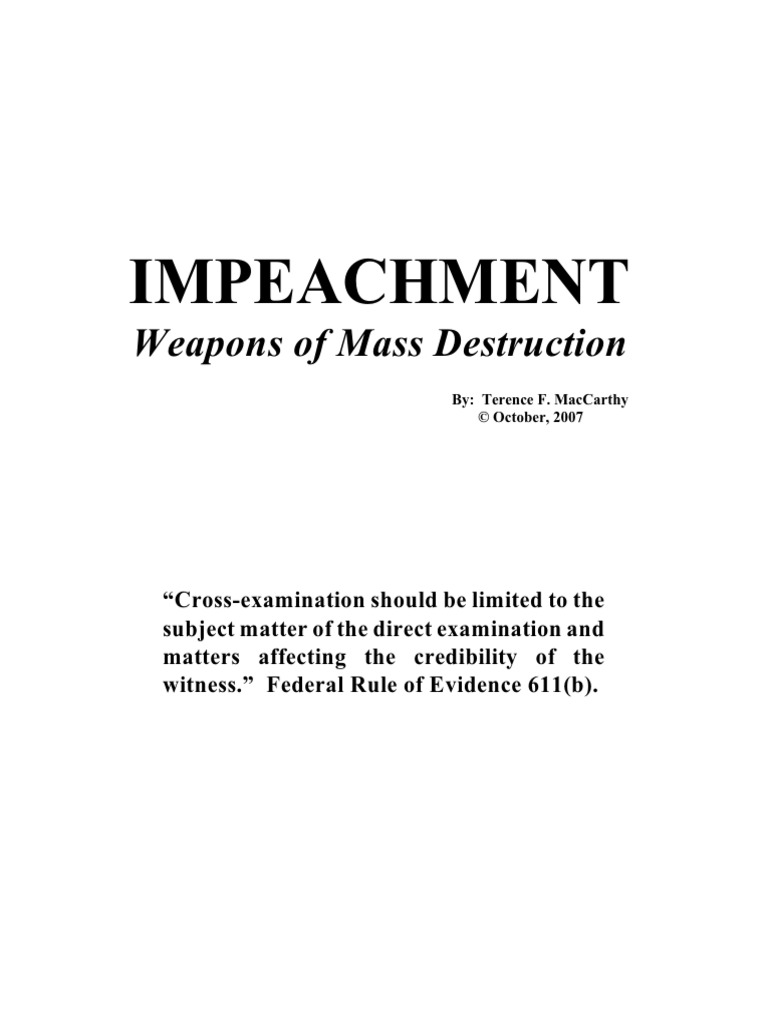 Impeachment Weapons of Mass Destruction | PDF | Witness Impeachment ...