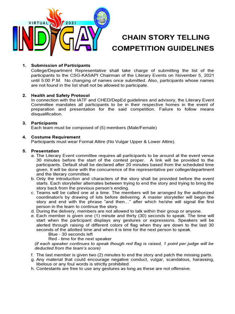 Chain Story Telling Guidelines | PDF