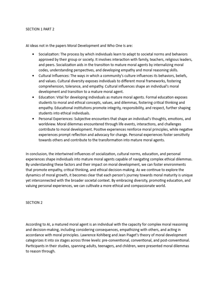 SECTION 1 PART 2 | PDF | Morality | Identity (Social Science)