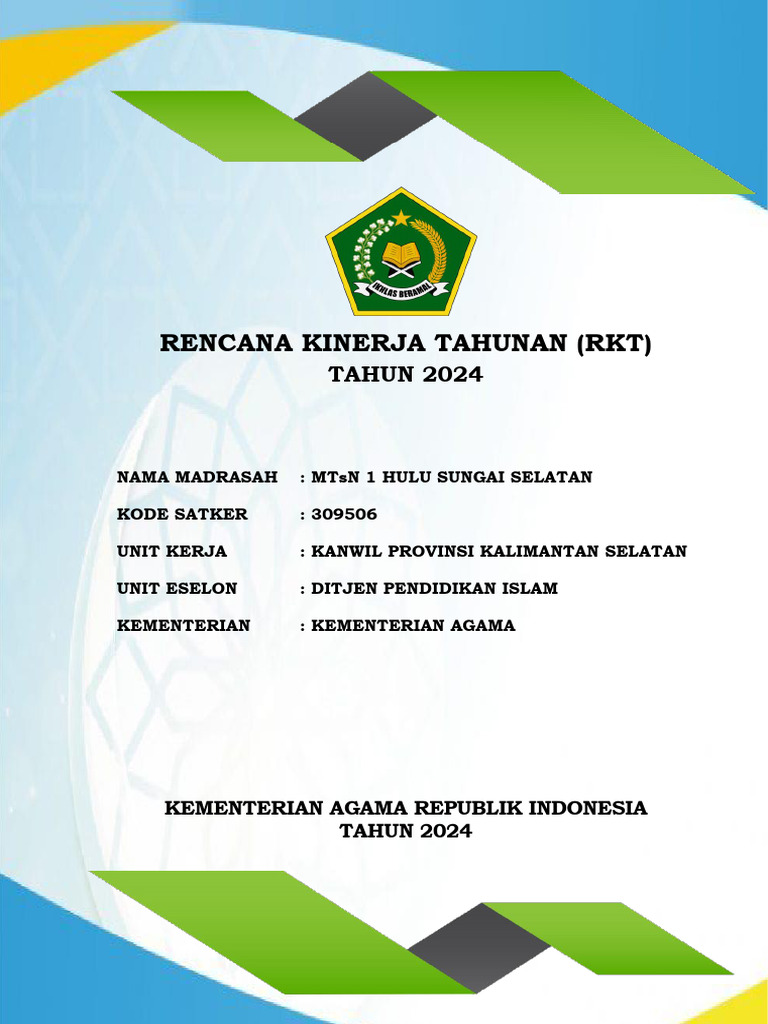 RKT 2024 MTSN 1 HSS | PDF | Karier & Perkembangan | Pengelolaan Keuangan & Uang