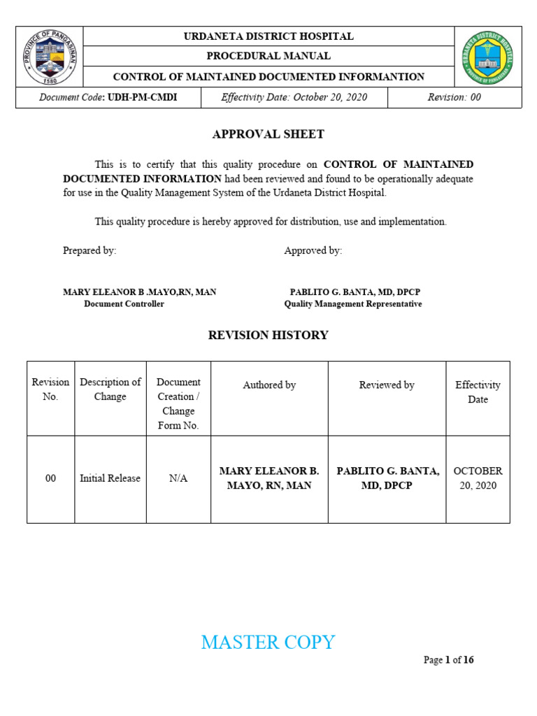 Control of Maintained Documented Informantion | PDF | Information ...