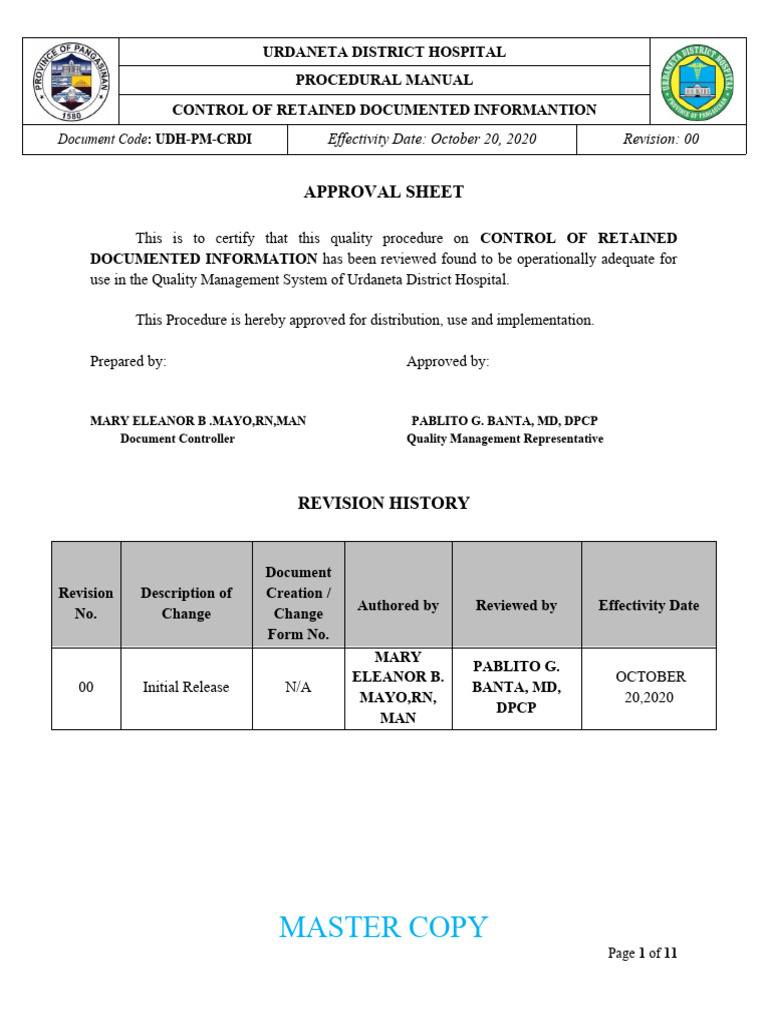 Control of Retained Documented Informantion | PDF | Records Management ...